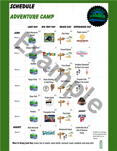 Standish Parks & Recreation: Adventure Camp!